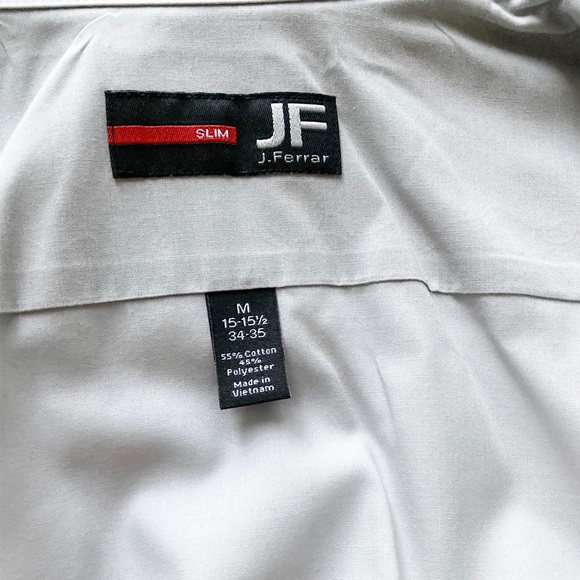 jf j.ferrar | Shirts | Jferrar Mens Light Grey Solid Slim Dress Shirt ...